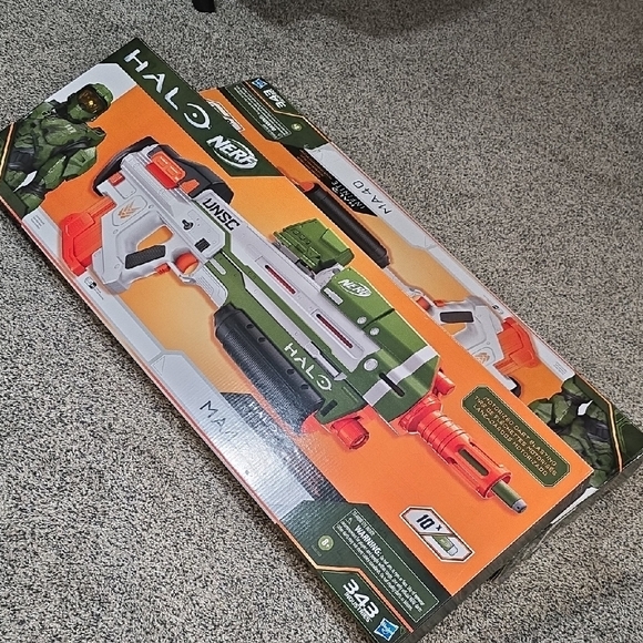 Nerf | Toys | Nerf Halo Ma4 Blaster White Green And Orange | Poshmark